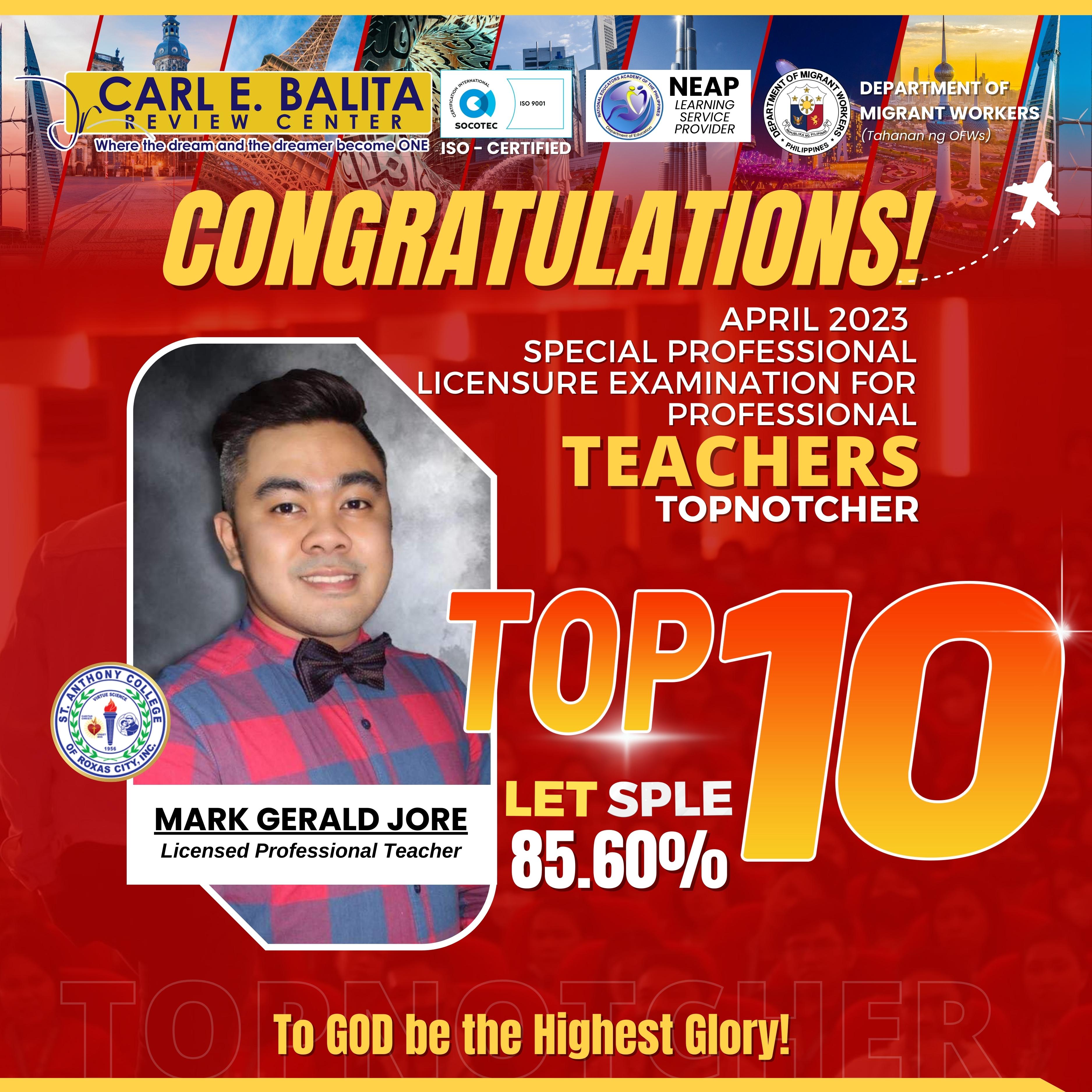 September 2023 LET RESULT: Elementary and Secondary List of Passers - Carl Balita Review Center ...