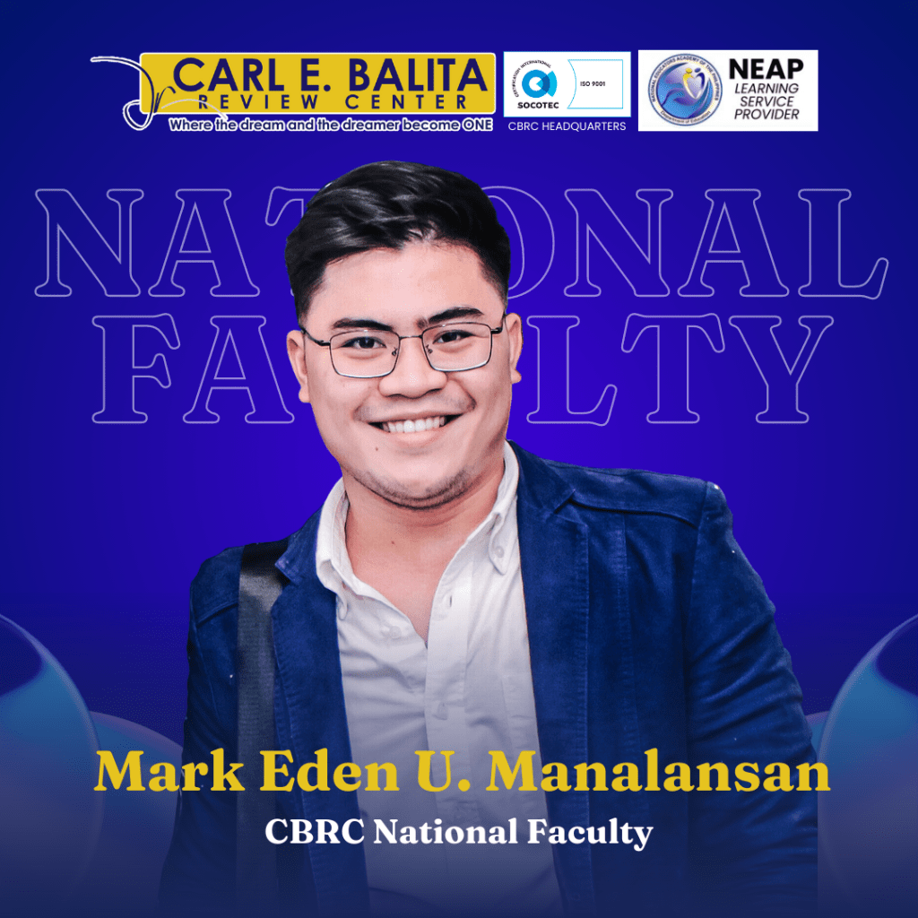 Mark Eden U. Manalansan - Carl Balita Review Center - CBRC