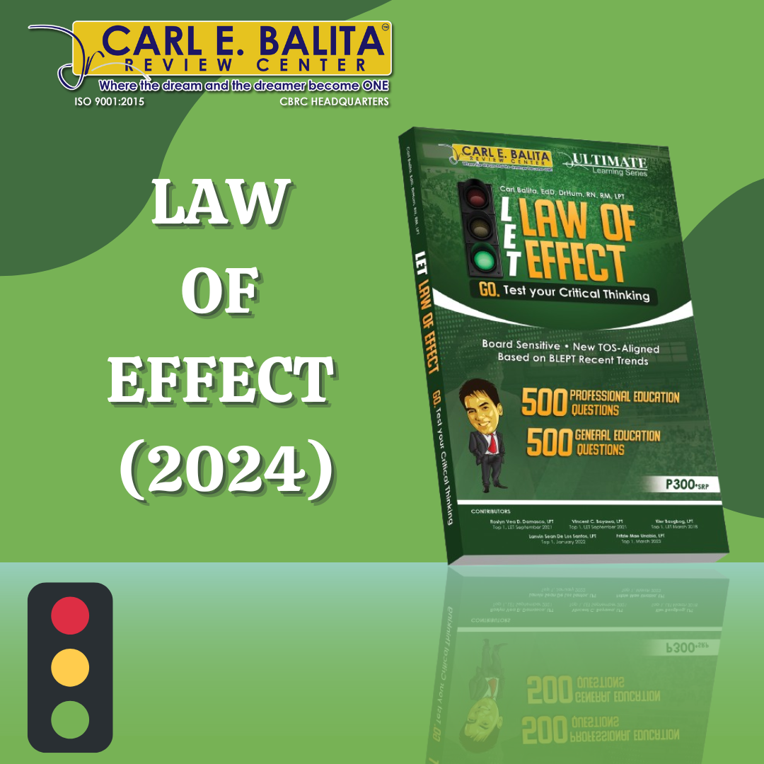 Dr. Carl Balita LET LAW OF EFFECT 2024 GREEN - Carl Balita Review ...